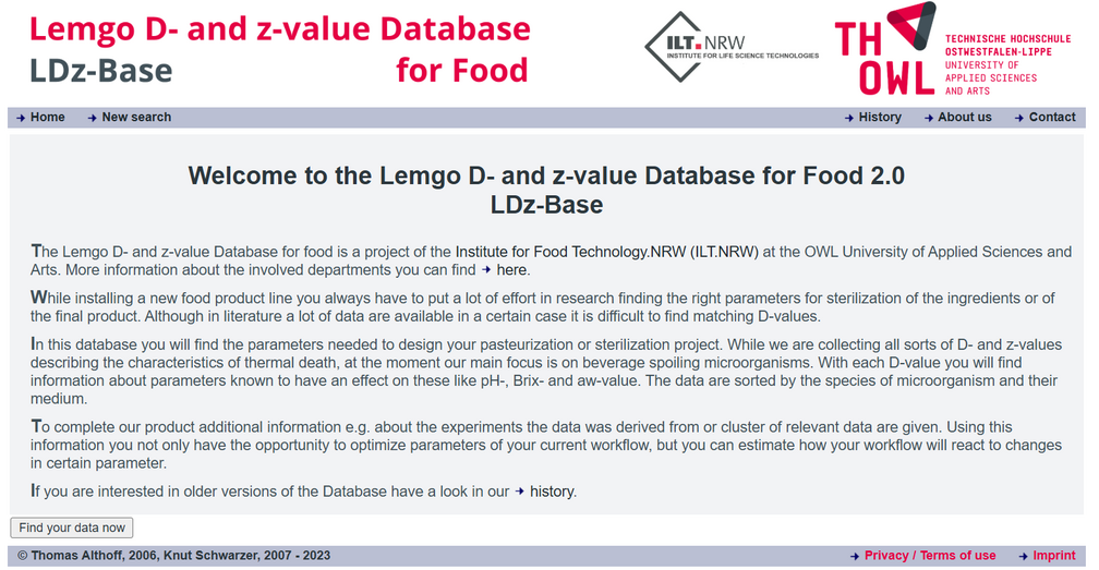 Lemgo D- and z-Value Database for Food: Landwirtschaft, Lebensmittel ...