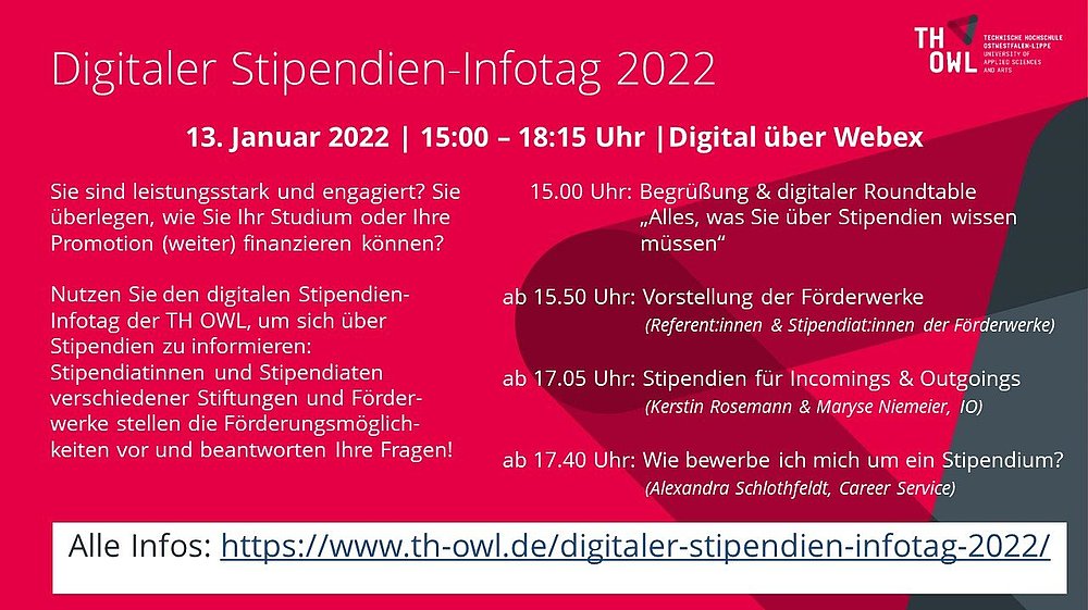 Digitaler Stipendien-Infotag 2022: Produktion - TH OWL